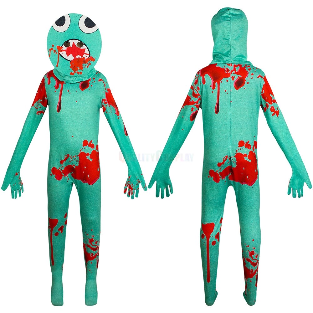 Roblox Rainbow Friends Green Friends Onesie For Kids Halloween Costumes ...