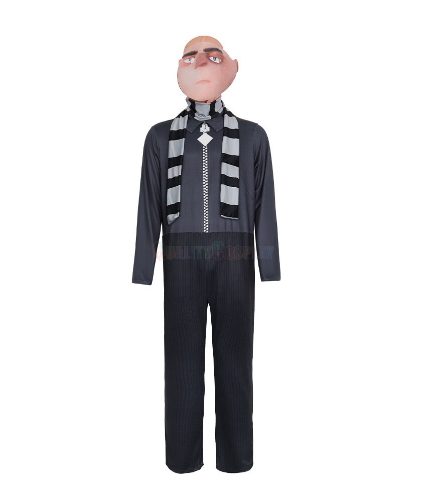 Despicable Me Gru Cosplay Jumpsuit For Halloween Costume Adults & Kids ...