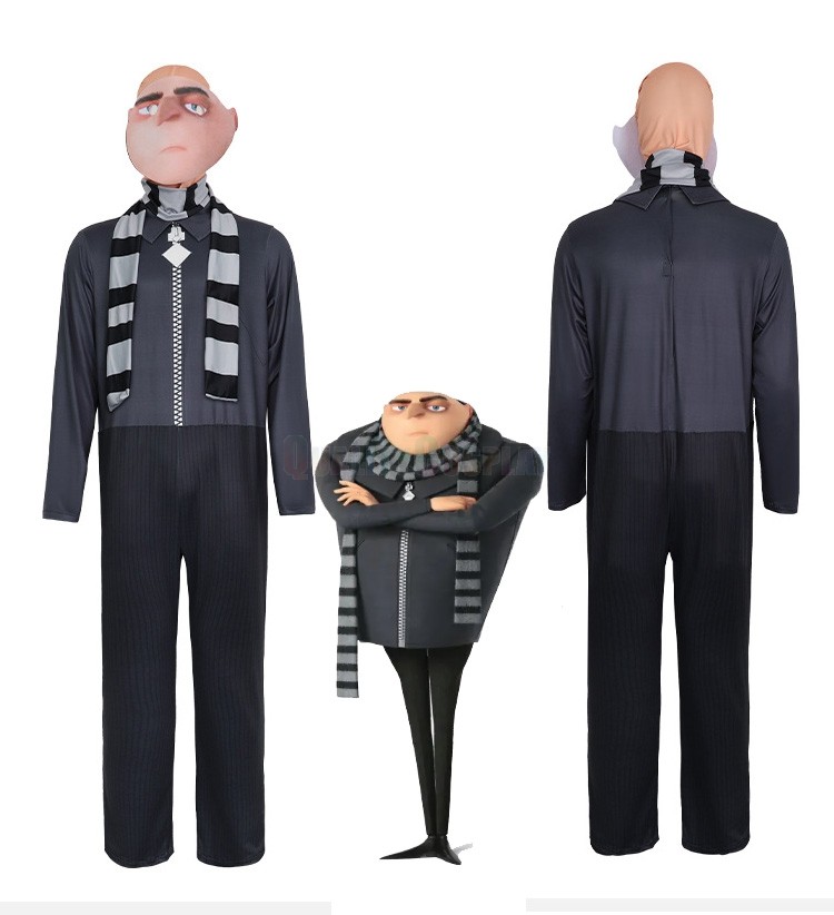 Despicable Me Gru Cosplay Jumpsuit For Halloween Costume Adults & Kids ...