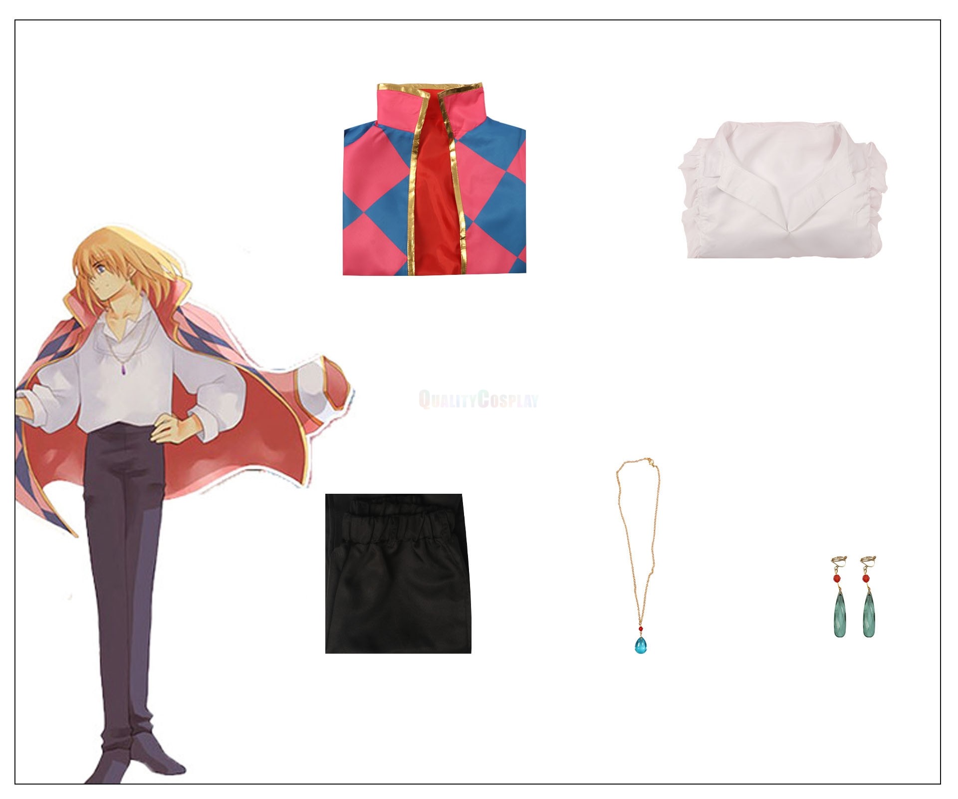 Halloween Costume Anime Howl's Moving Castle Howl Cosplay Suit - HQCOSPLAY