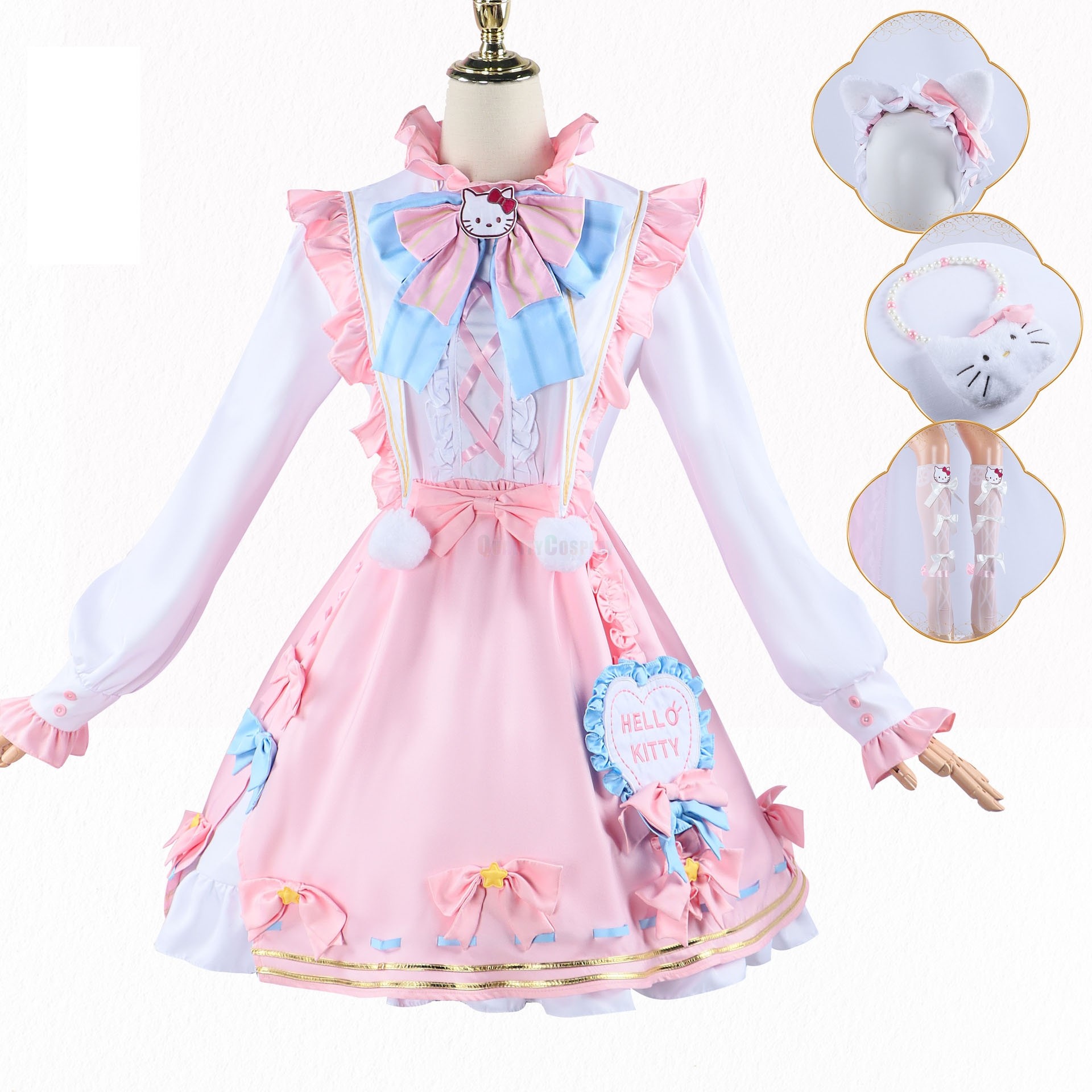 Identity V Sanrio Linkage Hello Kitty Gardener Emma Cosplay Costume ...