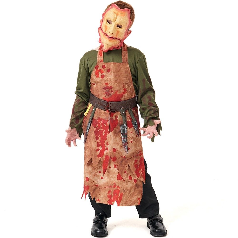 Halloween Children's Blood Butcher Costume Scary Zombie Cosplay Costume ...