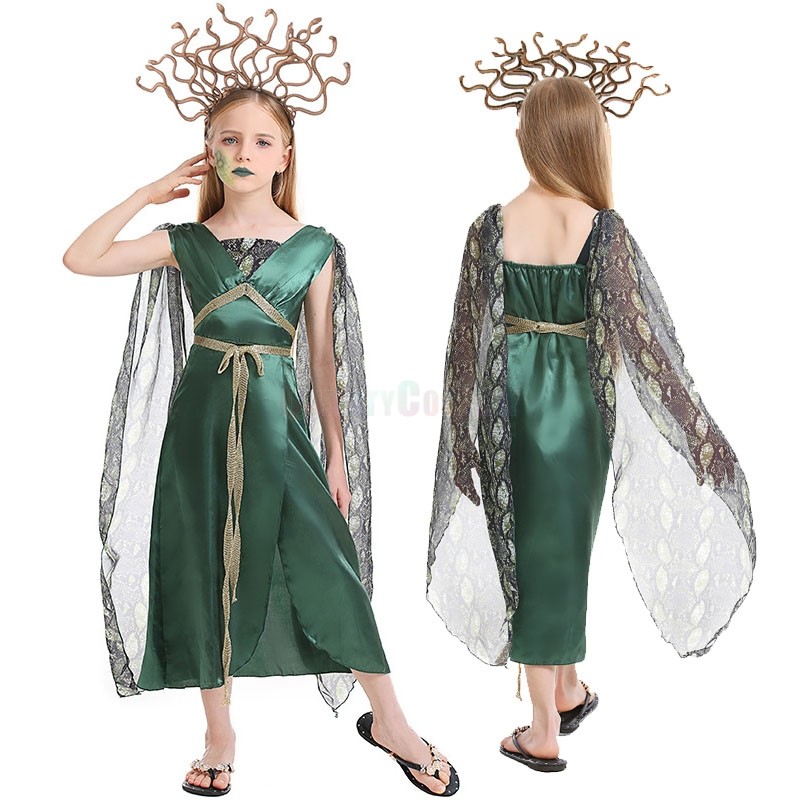 Children's Greek Mythology Medusa Snake Halloween Cosplay Costume ...
