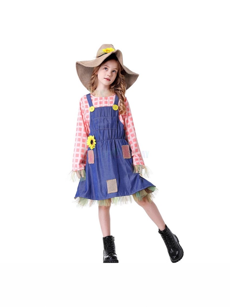 Halloween Pink Scarecrow Cosplay Costumes Children's Costumes - HQCOSPLAY