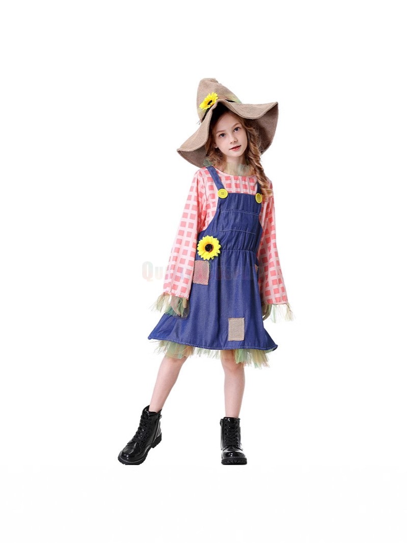 Halloween Pink Scarecrow Cosplay Costumes Children's Costumes - HQCOSPLAY