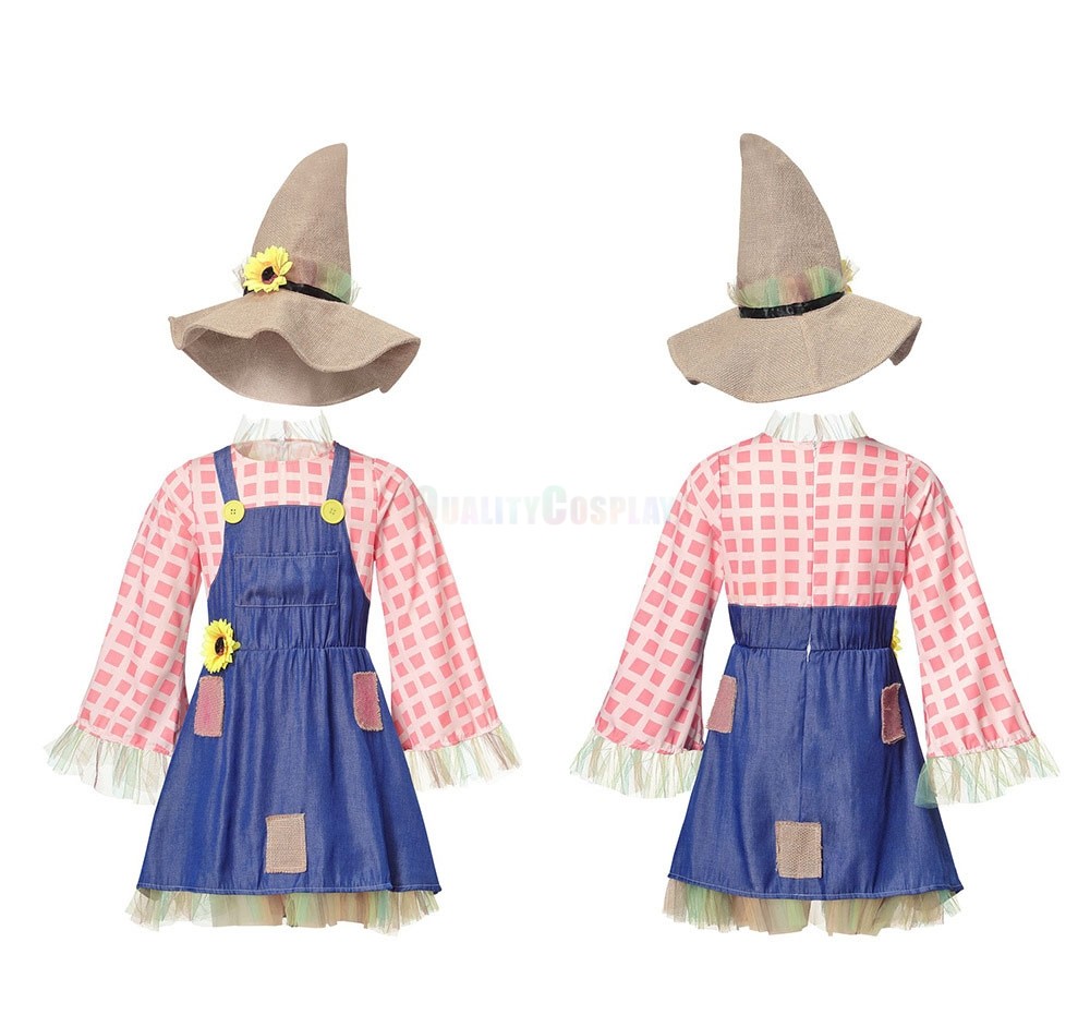 Halloween Pink Scarecrow Cosplay Costumes Children's Costumes - HQCOSPLAY