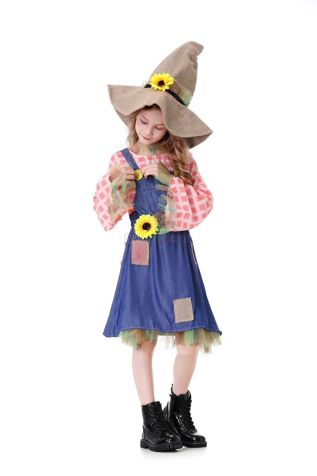 Halloween Pink Scarecrow Cosplay Costumes Children's Costumes - HQCOSPLAY