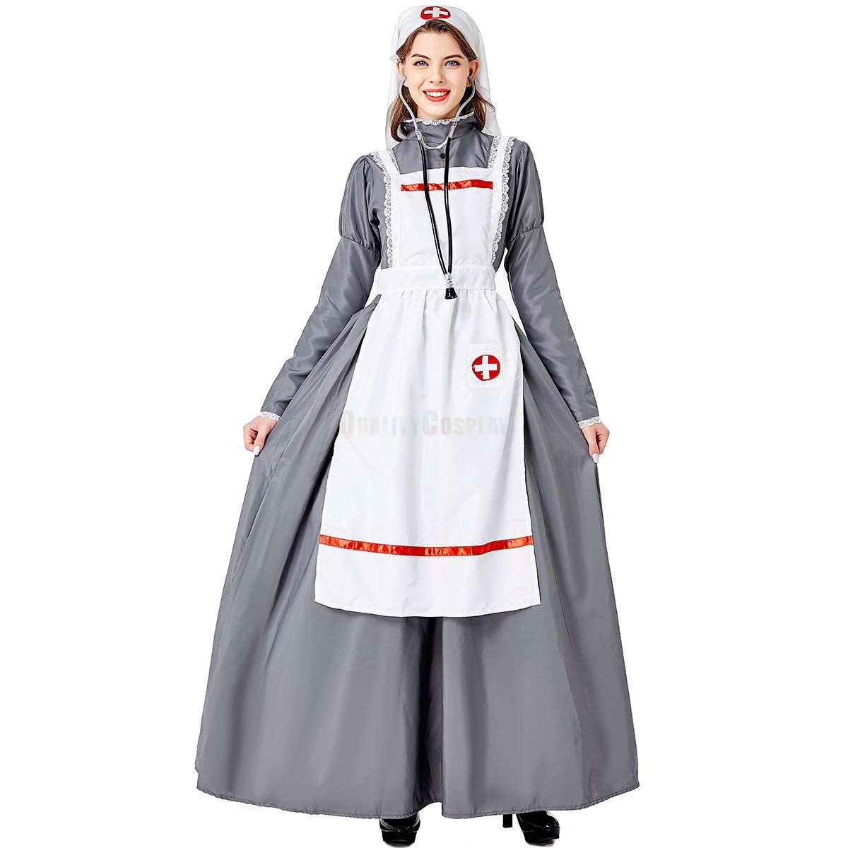 Mediaeval Medical Uniform Halloween Nurse Cosplay Costume - HQCOSPLAY