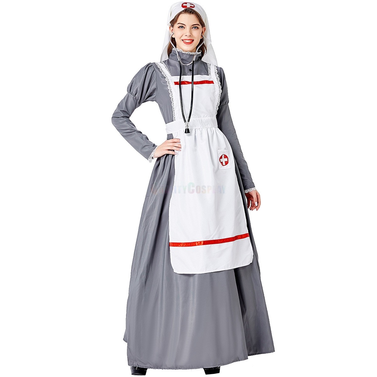 Mediaeval Medical Uniform Halloween Nurse Cosplay Costume - HQCOSPLAY