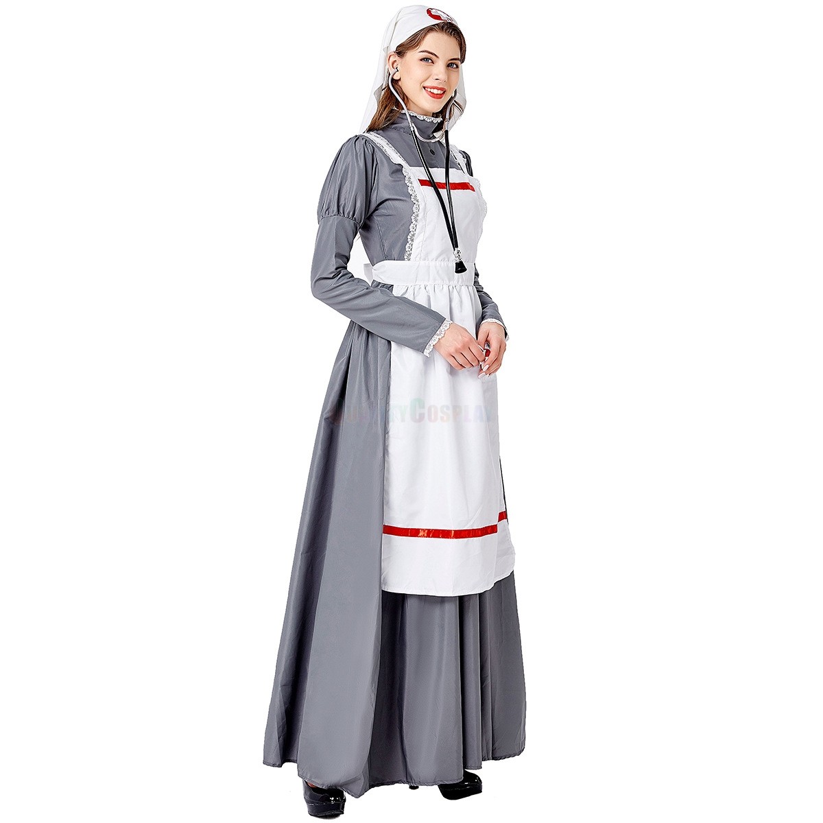 Mediaeval Medical Uniform Halloween Nurse Cosplay Costume - HQCOSPLAY
