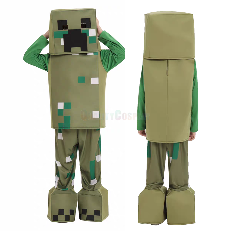 Minecraft Creeper Halloween Cosplay Costume For Kids - HQCOSPLAY