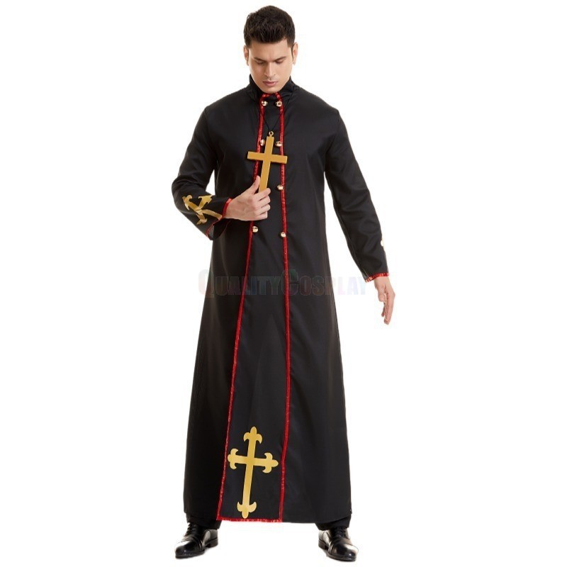 Halloween European and American Missionaries Black Robed Priest Cosplay ...