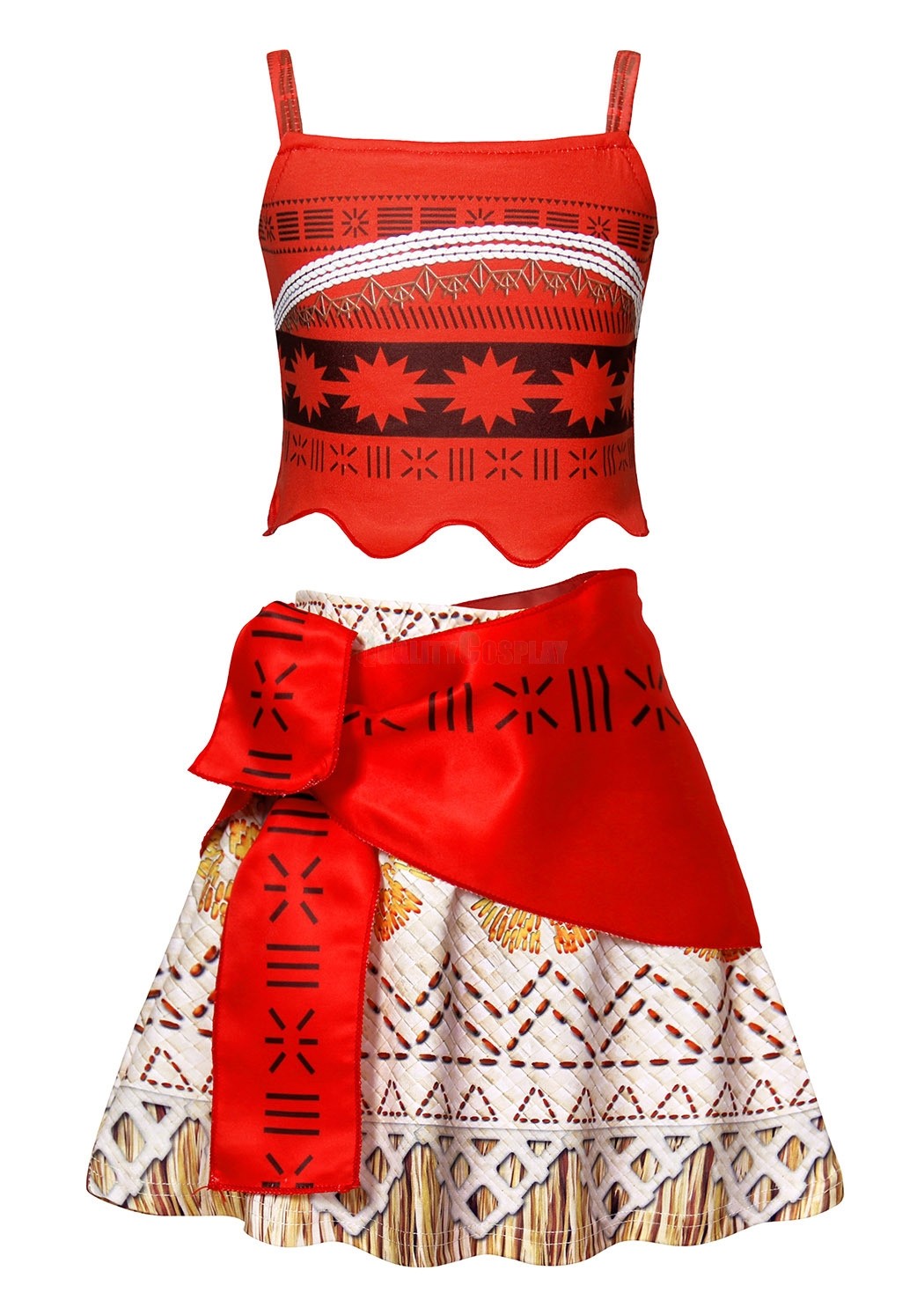 Moana Princess Dress Two-piece Set Halloween Stage Costume For Kids ...