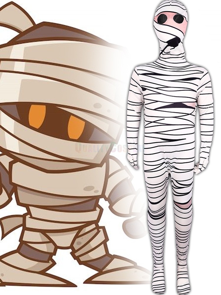 Halloween Creepy Party Costume Printed Mummy Costume For Adult & Kids ...