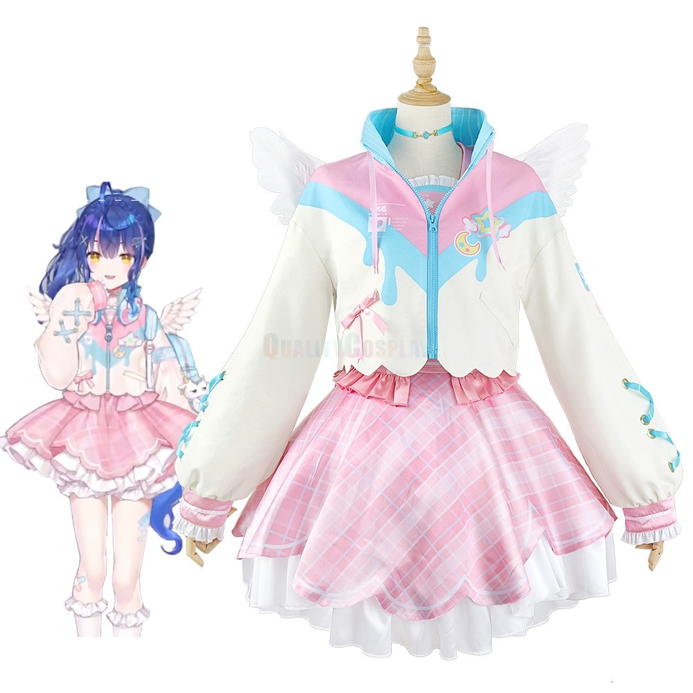 Virtual YouTuber Vtuber NIJISANJ Amamiya Kokoro Preppy Cosplay Costume ...