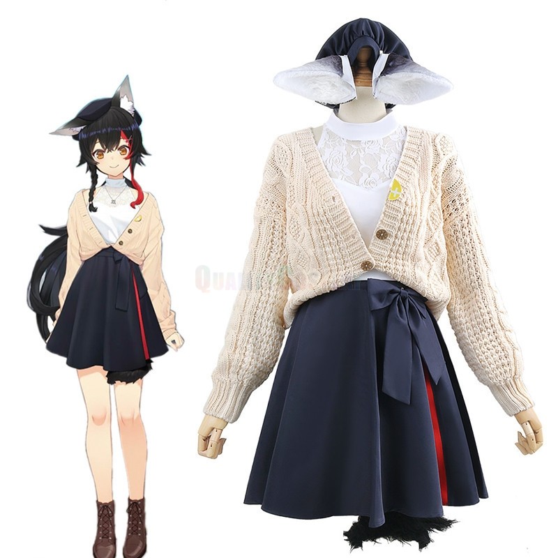 Hololive Vtuber Ookami Mio Cosplay Costume - HQCOSPLAY