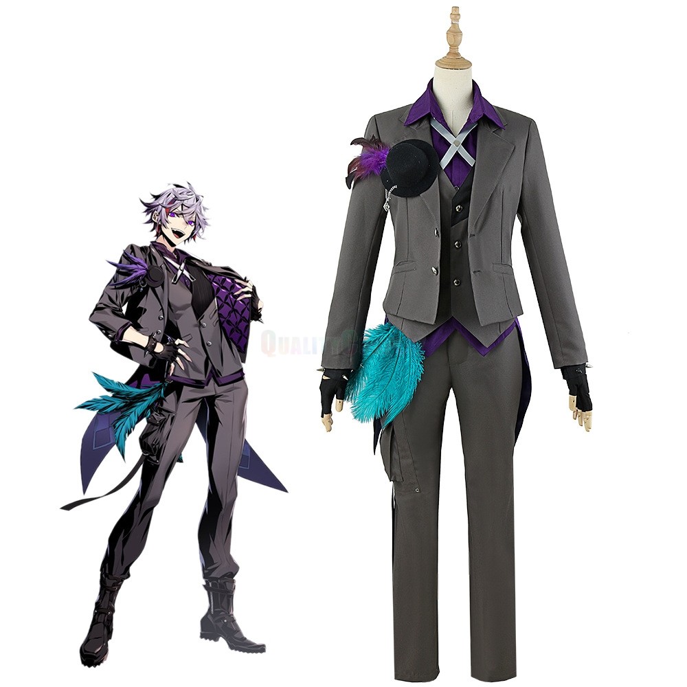 Virtual YouTuber ROF-MAO Fuwa Minato Suit Cosplay Costume - HQCOSPLAY