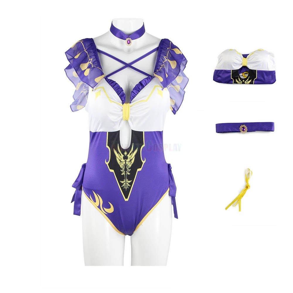 Genshin Impact Lisa Bikini Swimsuit Cosplay Costume - HQCOSPLAY