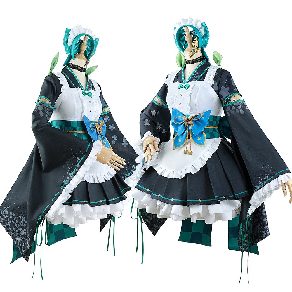 Virtual Youtuber NIJISANJI Pomu Rainpuff Maid Cosplay Costume - HQCOSPLAY