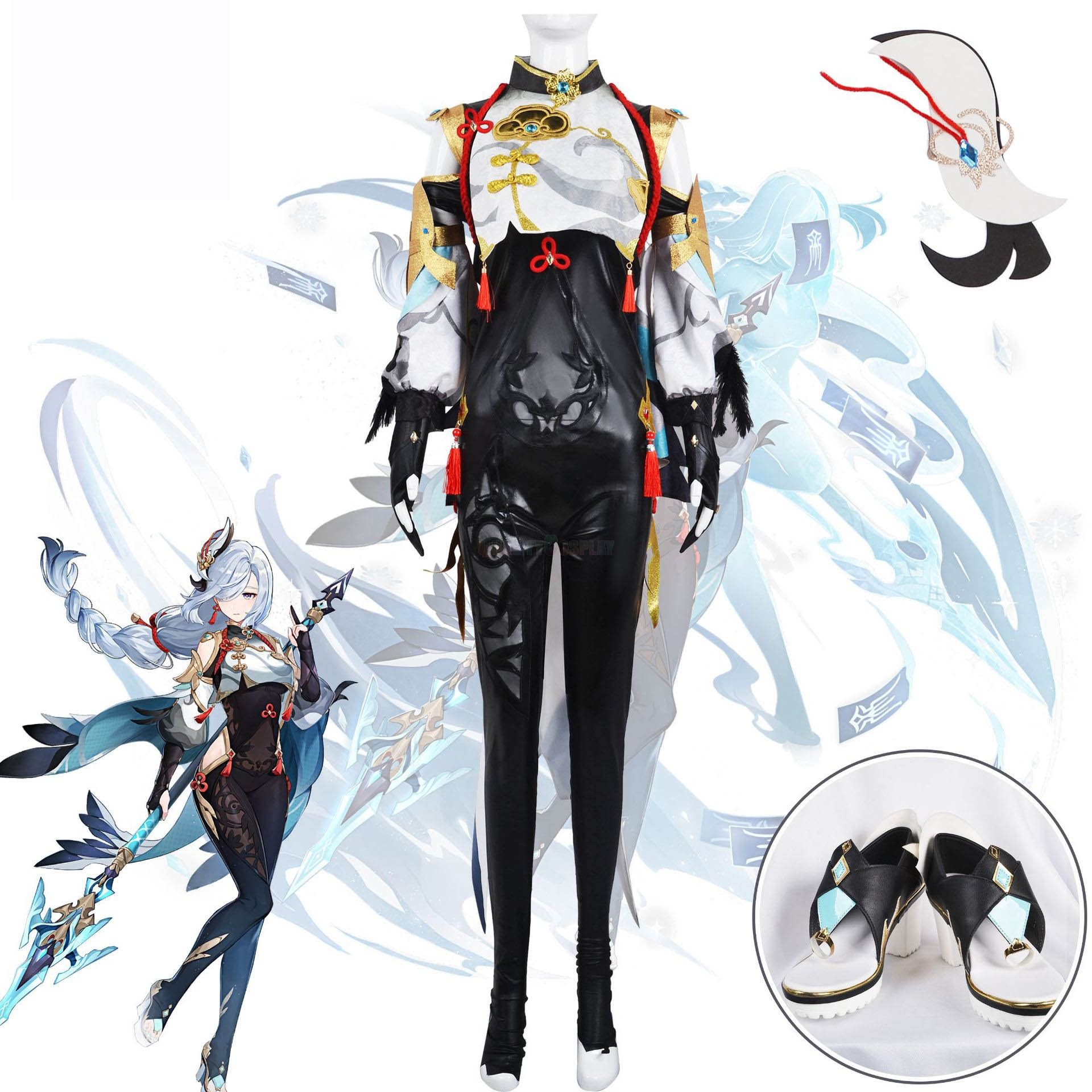 Genshin Impact Shenhe Cosplay Costume Cloud Retainer Version - HQCOSPLAY