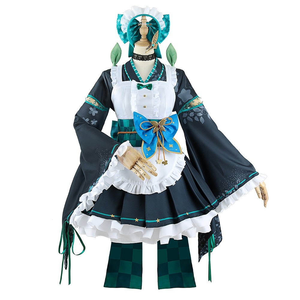 Virtual Youtuber NIJISANJI Pomu Rainpuff Maid Cosplay Costume - HQCOSPLAY