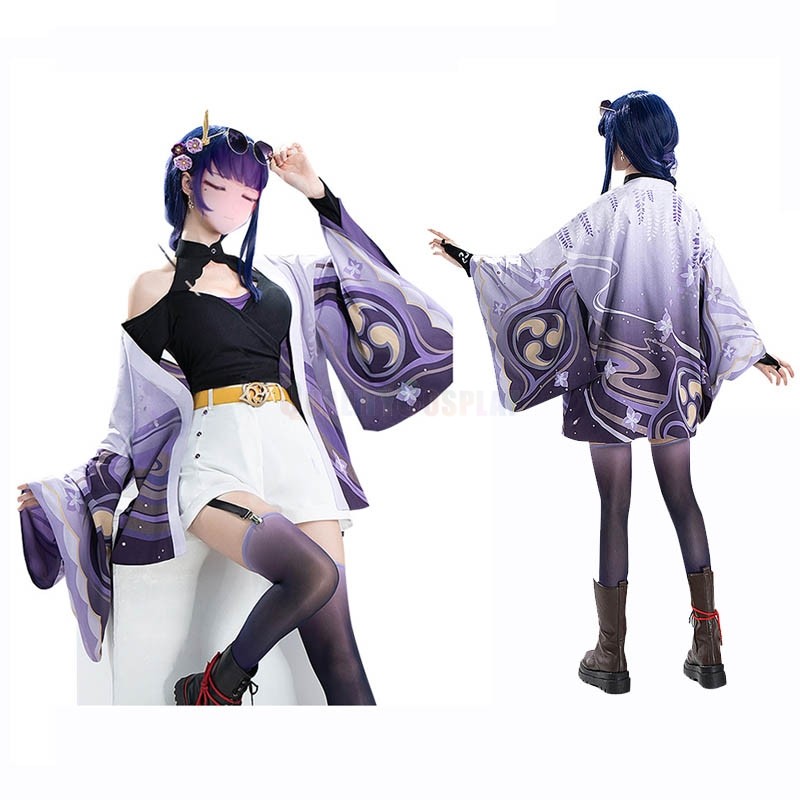 Genshin Impact Raiden Shogun Sexy Daily Wear Cosplay Costume - HQCOSPLAY
