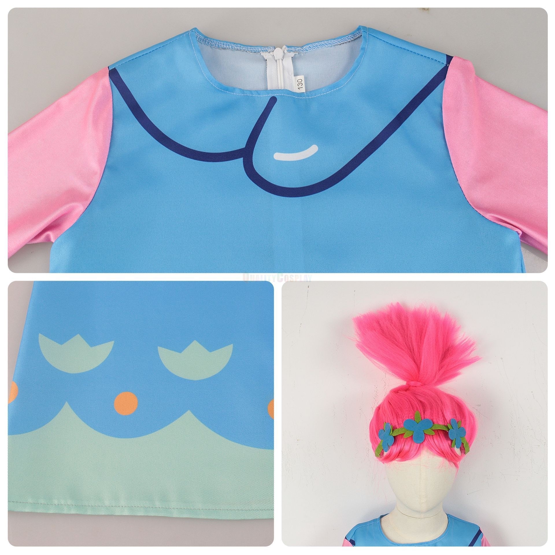 Trolls Poppy Cosplay Costume Halloween Family Costume - HQCOSPLAY