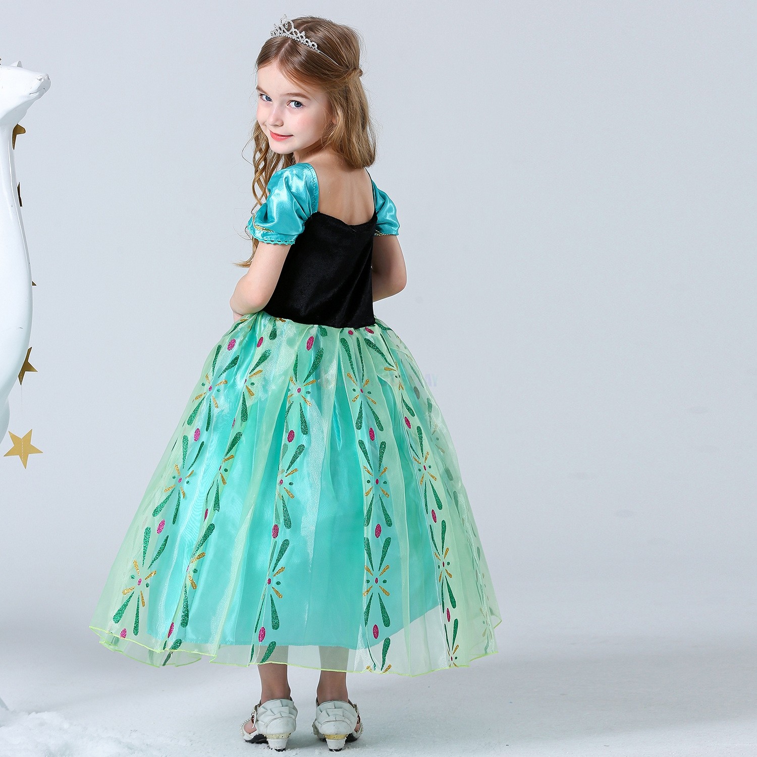 Halloween Frozen Princess Anna Dress Girls Long Sleeves Children's ...