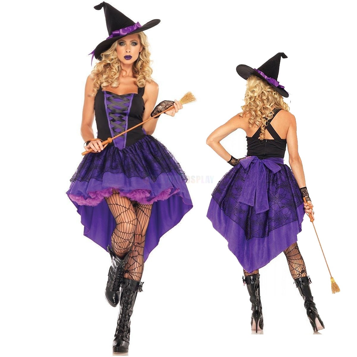 Halloween Purple Vampire Witch Party Cosplay Costume - HQCOSPLAY