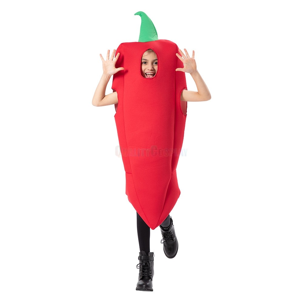 Children's Vegetable Cosplay Costume Halloween Red Pepper Sponge ...