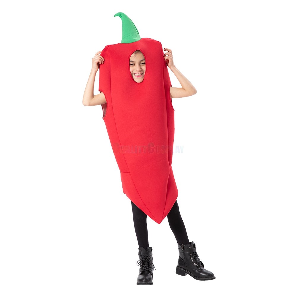 Children's Vegetable Cosplay Costume Halloween Red Pepper Sponge ...