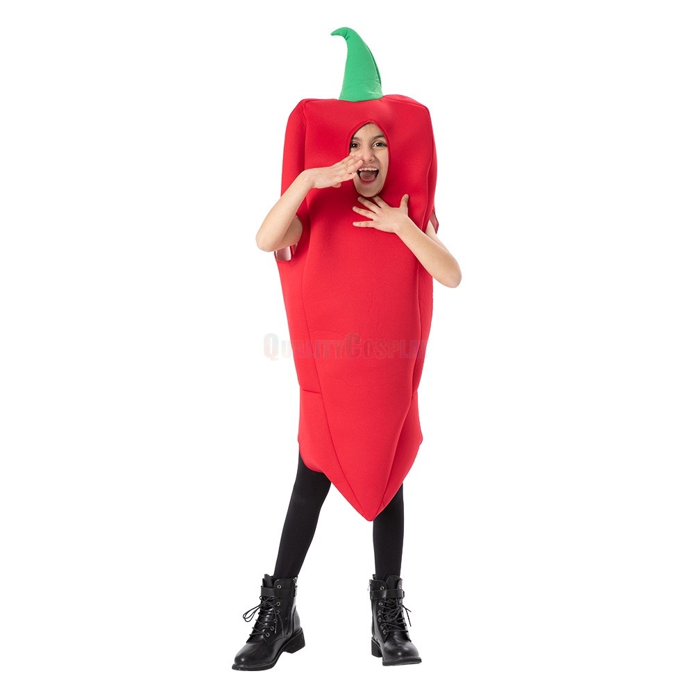 Children's Vegetable Cosplay Costume Halloween Red Pepper Sponge ...