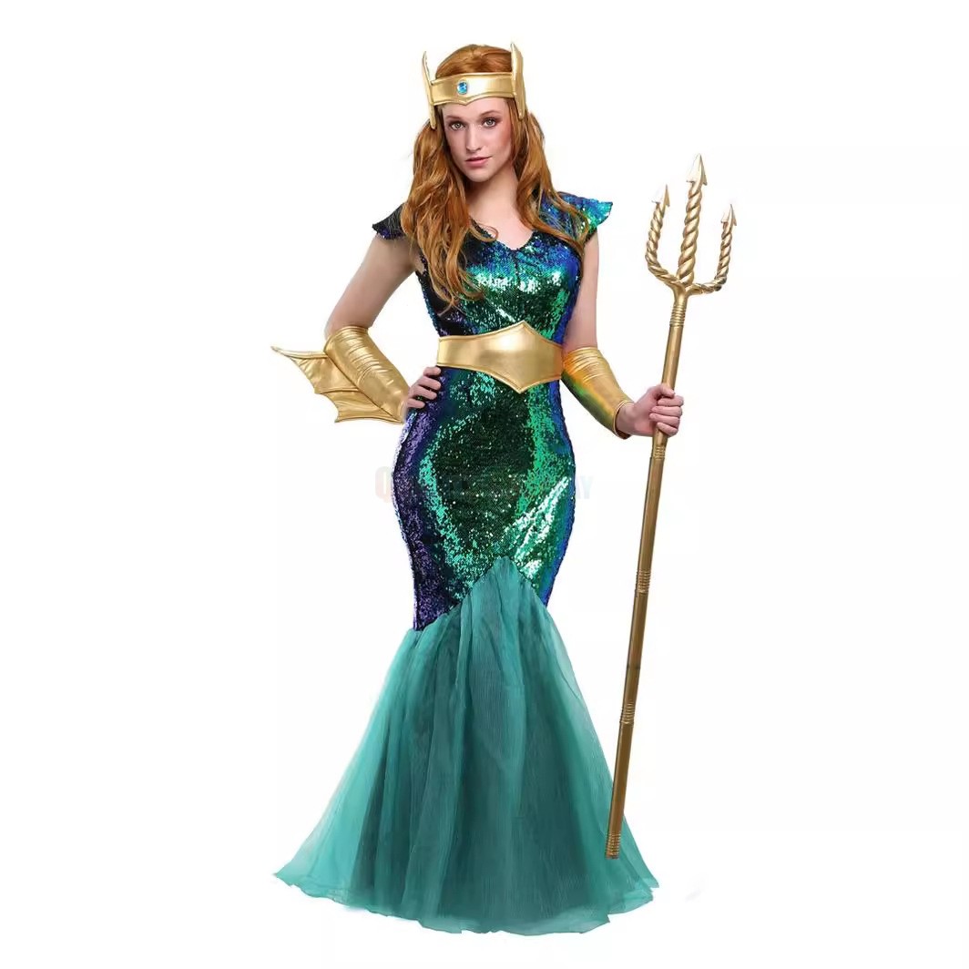 Halloween Couple Matching Costume Sea King & Mermaid Princess Costume ...