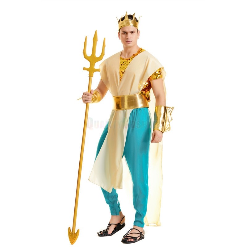 Halloween Greek Mythology Sea King Poseidon Cosplay Costume - HQCOSPLAY