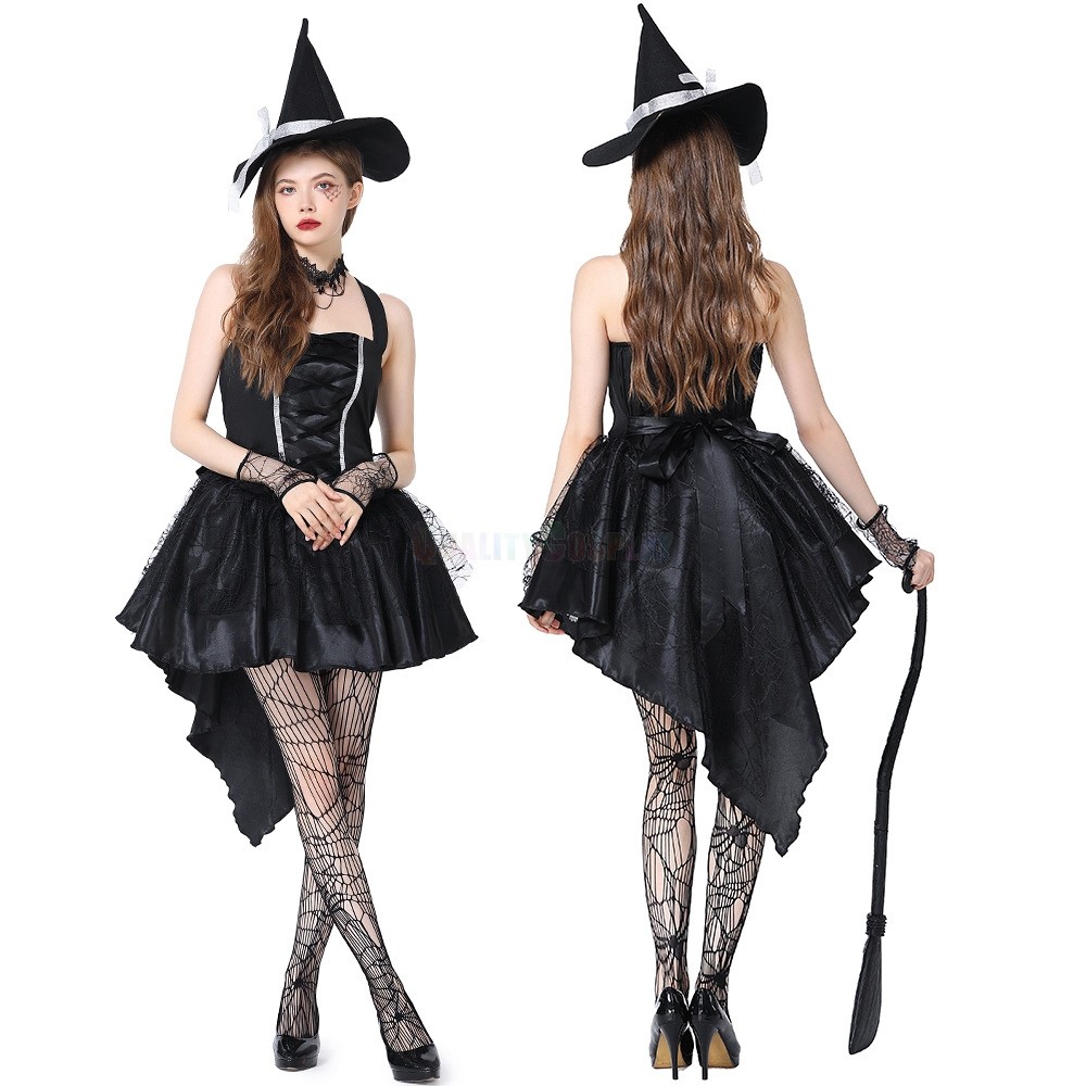 Halloween Costume Sexy Mesh Sling Witch Cosplay Costume - HQCOSPLAY