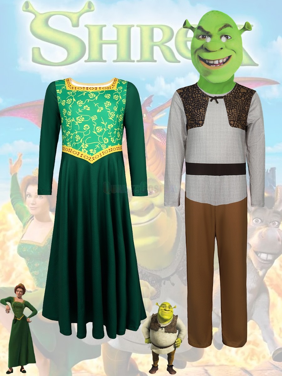 Shrek & Fiona Princess Bodysuit For Adults & Kids Halloween Costumes ...