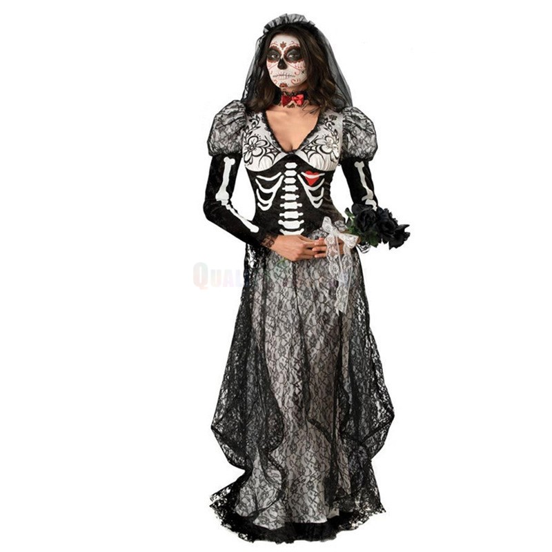 Couples Matching Halloween Skeleton Zombie Ghost Bride and Groom ...