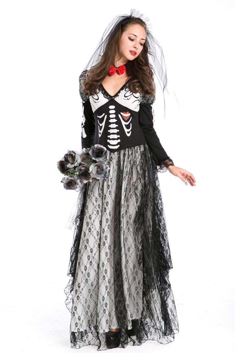 Couples Matching Halloween Skeleton Zombie Ghost Bride and Groom ...