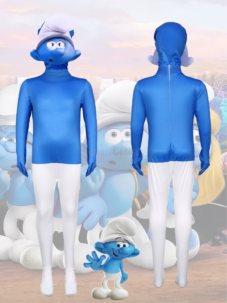 Hallloween Costume The Smurfs Jumpsuit Parent-child Cosplay Costume ...