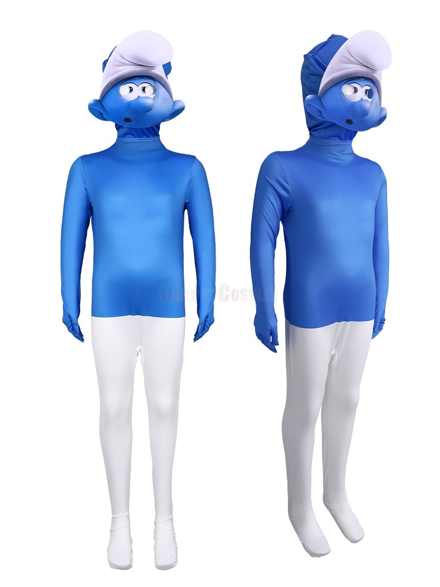Hallloween Costume The Smurfs Jumpsuit Parent-child Cosplay Costume ...