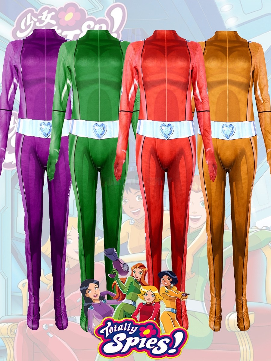 Totally Spies Group Clover Alex Sam Mandy Cosplay Jumpsuit Halloween ...