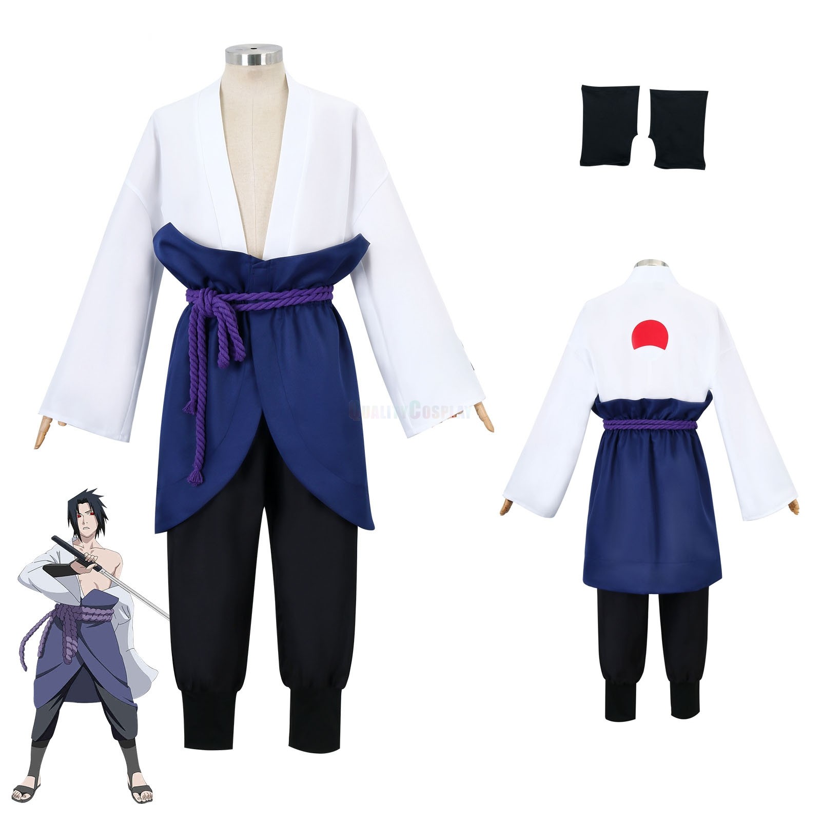 NARUTO Uchiha Sasuke Cosplay Suit Halloween Ninja Costume - HQCOSPLAY