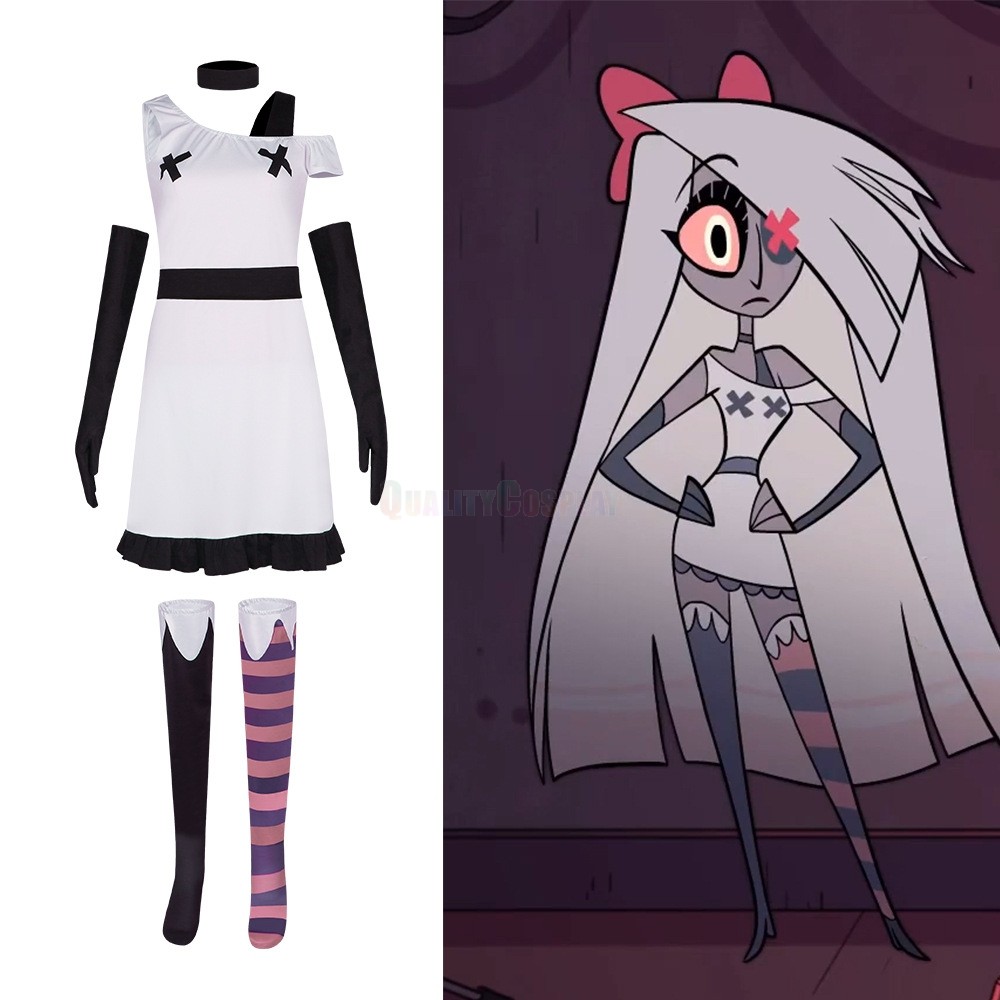 Hazbin Hotel Vaggie White Cosplay Suit Female Halloween Cosplay ...