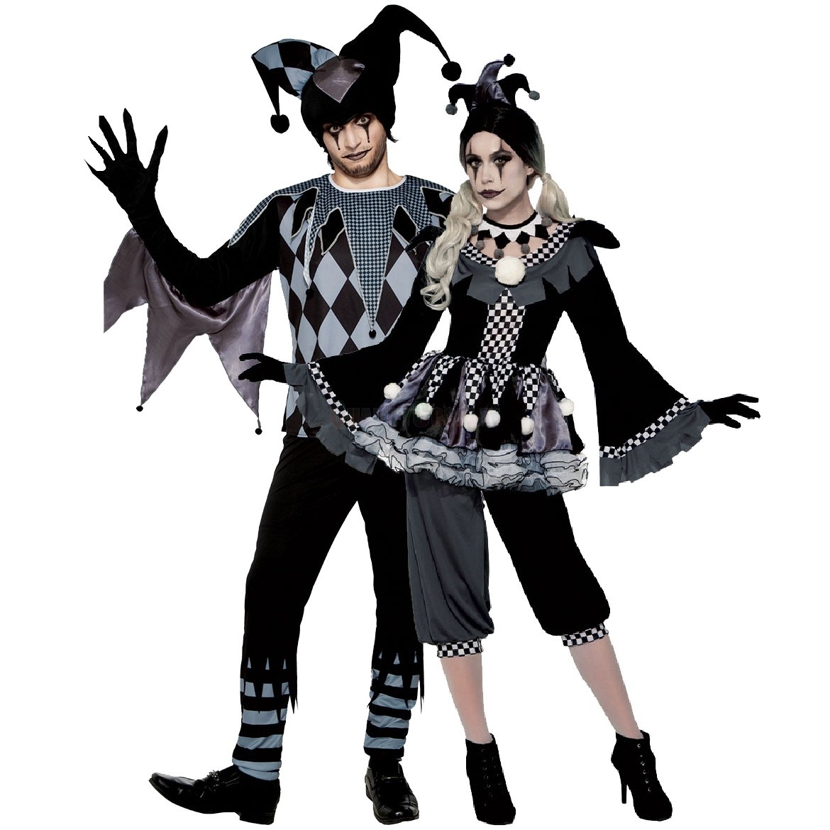Halloween Circus Thriller Cosplay Vampire Clown Couples Matching ...