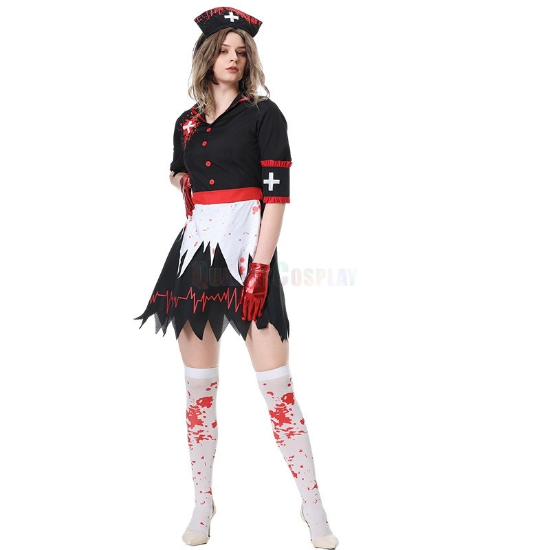 Halloween Vampire Nurse Terrifying Zombie Cosplay Costume - HQCOSPLAY