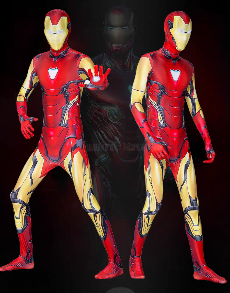 Halloween Parent-child Cosplay Suit Yellow Iron Man 3D Printed Jumpsuit ...